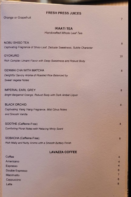 Menu: Nobu Atlanta–Experience Delicate Peruvian and Japanese Cuisine in ...